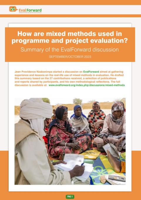 How are mixed methods used in programme and project evaluation? | EvalForEarth